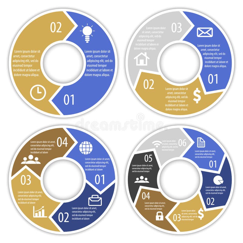 Round Infographic Diagram. Circles of 6 Elements or Steps Stock Vector ...