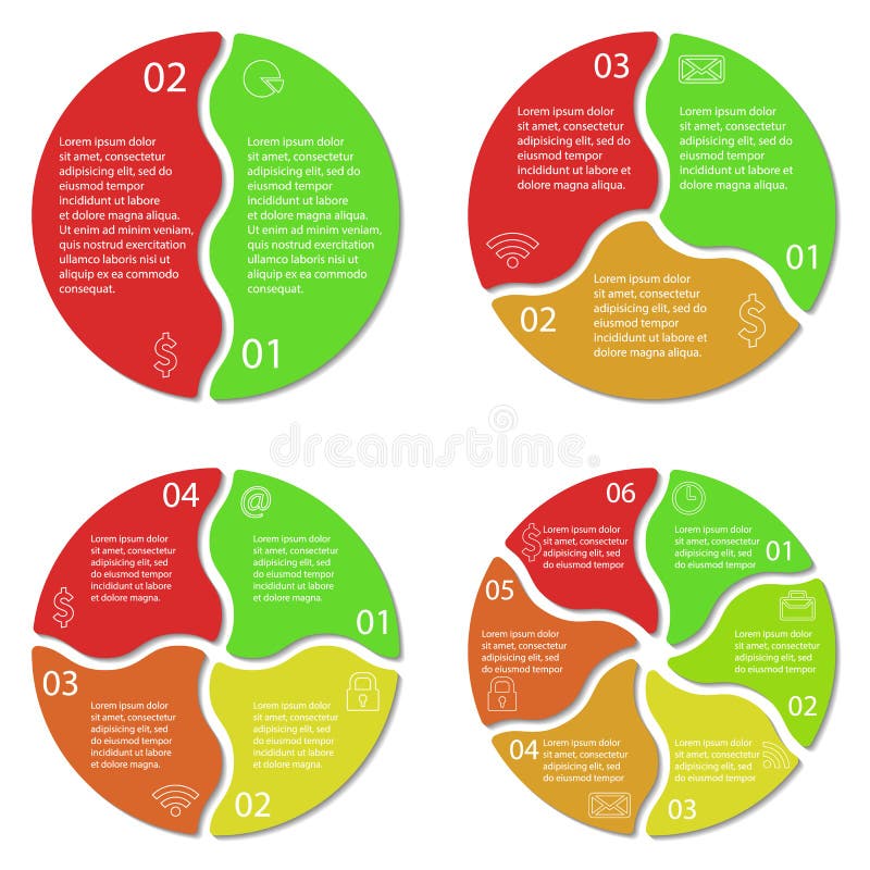 Set of Round Infographic Diagram Stock Vector - Illustration of menu ...