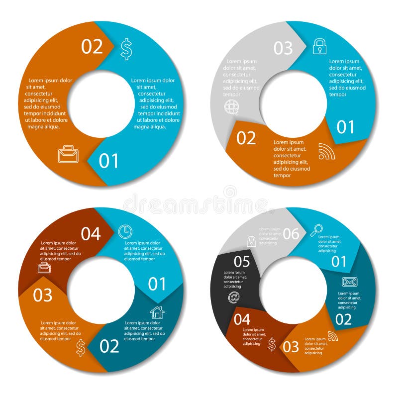 Set of Round Infographic Diagram Stock Vector - Illustration of layout ...