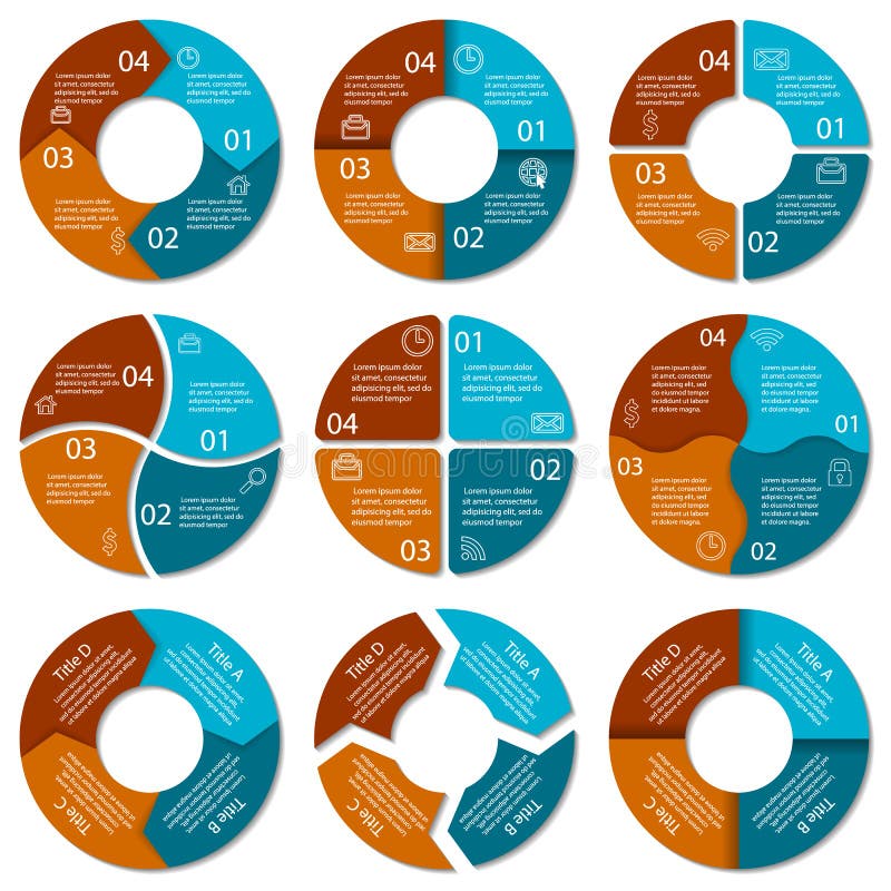 Set of Round Infographic Diagram Stock Vector - Illustration of global ...
