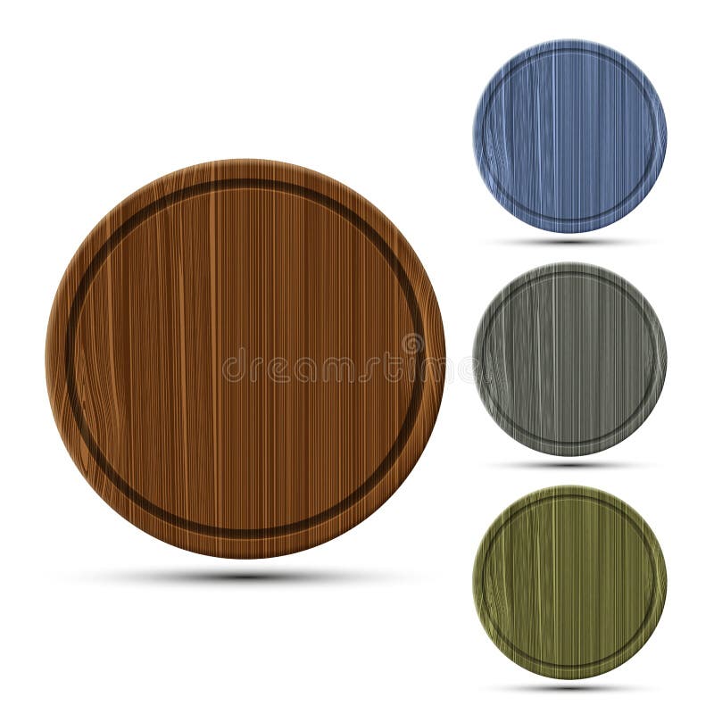 Set of Round Kitchen Boards Stock Vector - Illustration of plank ...
