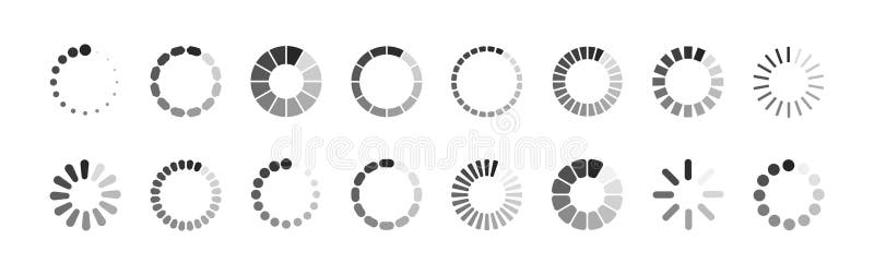 Set of round loading icons stock vector. Illustration of application - 216214010