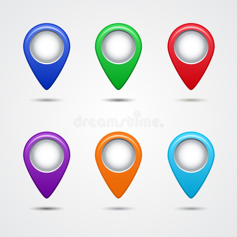 Set of round map pointers stock vector. Illustration of bubble - 55113598