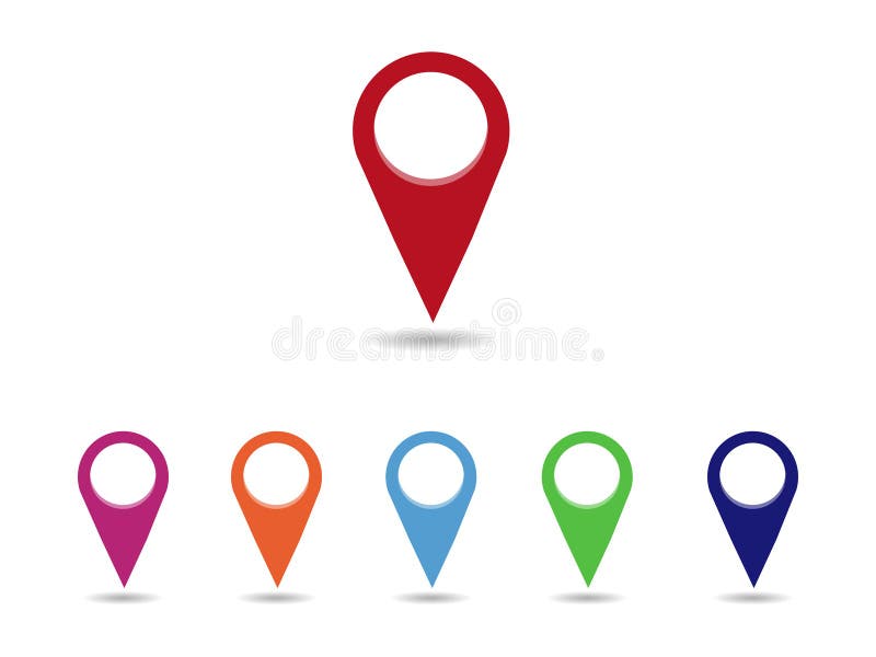 Set of round map pointers stock vector. Illustration of arrow - 95390786