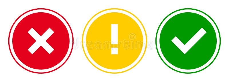 Set of Round X and Check Mark Icons, Buttons. Flat Cross and Tick ...