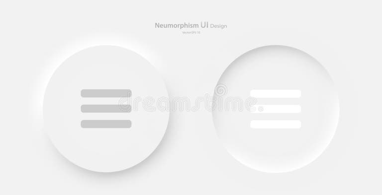 A Set of Round Menu Buttons on a White Background. User Interface Elements in the Style of ...