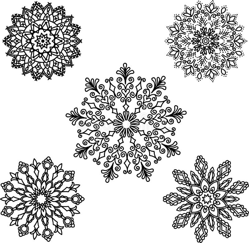 Set Round Motif Pattern Small Stock Illustration - Illustration of ...
