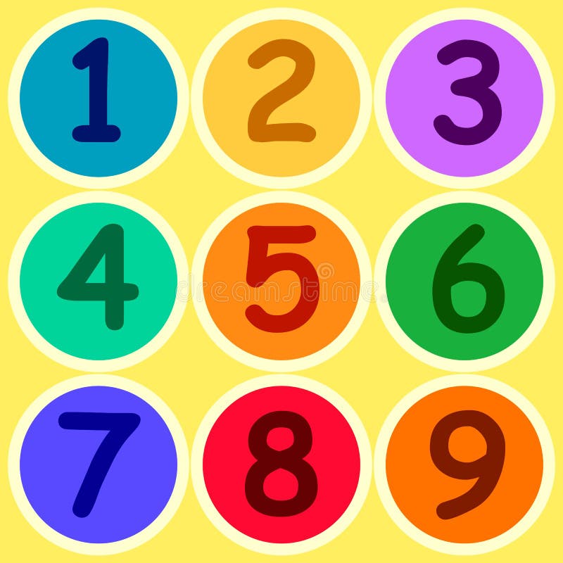 Set of Round Numbers Icon Vector for Education and UI UX Design Stock ...
