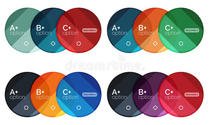 Set of Round Option Diagram Template for Your Data or Options Stock ...