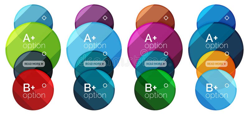 Set of Round Option Diagram Template for Your Data or Options Stock ...