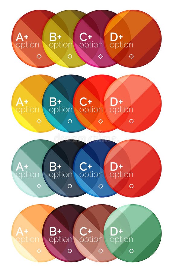 Set of Round Option Diagram Template for Your Data or Options Stock ...