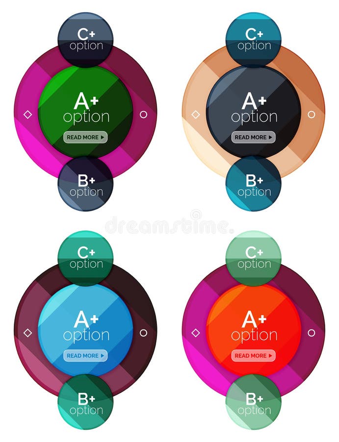 Set of Round Option Diagram Template for Your Data or Options Stock ...