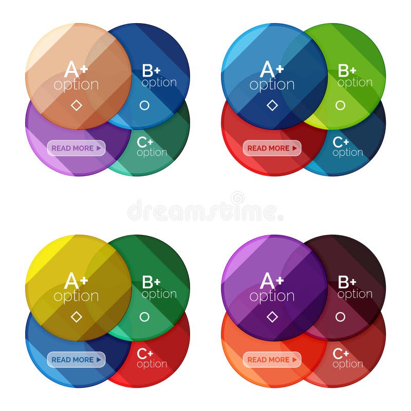 Set of Round Option Diagram Template for Your Data or Options Stock ...