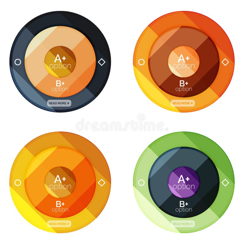 Set of Round Option Diagram Template for Your Data or Options Stock ...