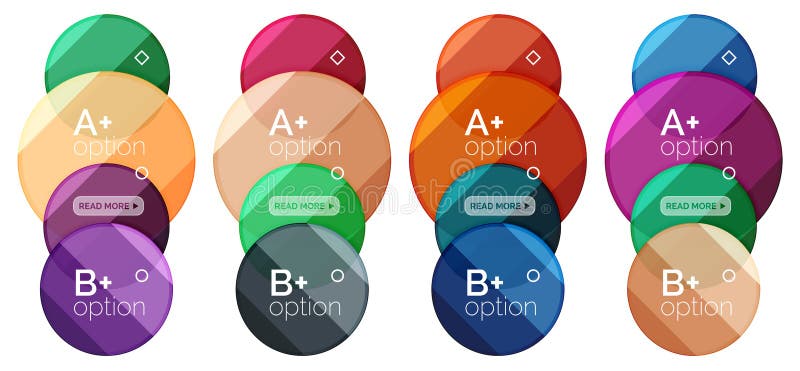 Set of Round Option Diagram Template for Your Data or Options Stock ...