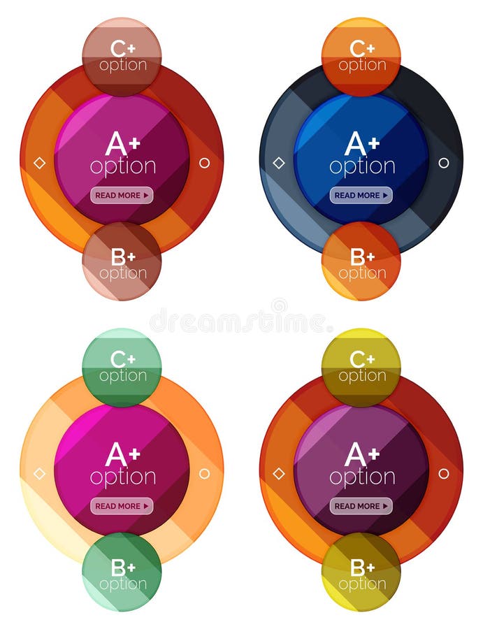 Set of Round Option Diagram Template for Your Data or Options Stock ...