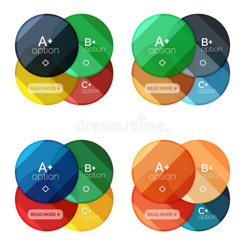 Set of Round Option Diagram Template for Your Data or Options Stock ...