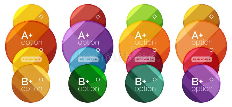 Set of Round Option Diagram Template for Your Data or Options Stock ...