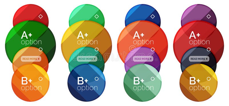 Set of Round Option Diagram Template for Your Data or Options Stock ...