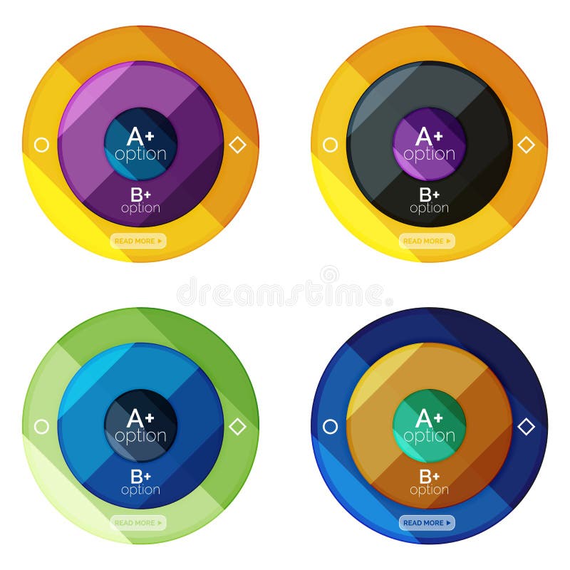 Set of Round Option Diagram Template for Your Data or Options Stock ...