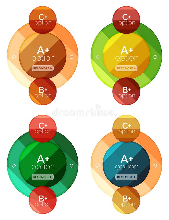 Set of Round Option Diagram Template for Your Data or Options Stock ...
