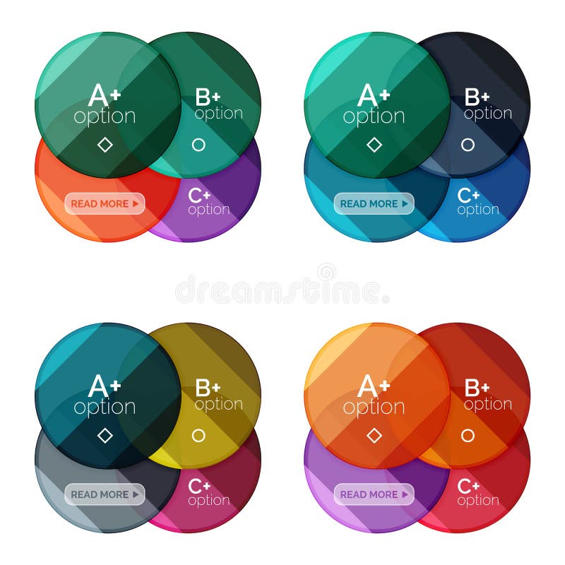 Set of Round Option Diagram Template for Your Data or Options Stock ...
