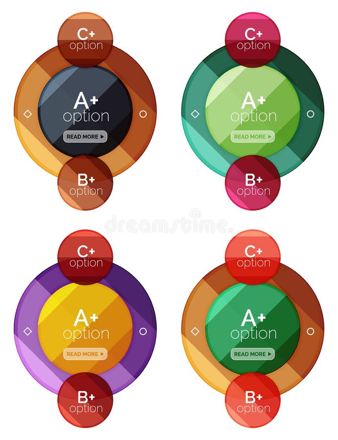 Set of Round Option Diagram Template for Your Data or Options Stock ...