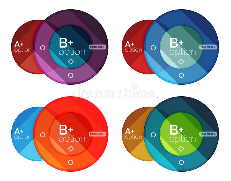 Set of Round Option Diagram Template for Your Data or Options Stock ...