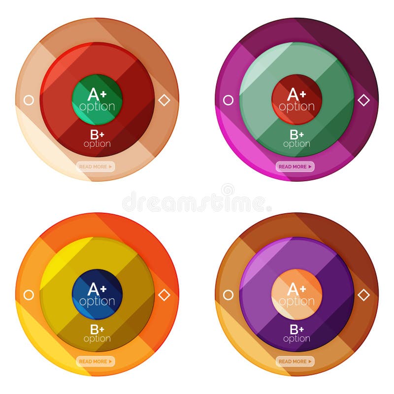 Set of Round Option Diagram Template for Your Data or Options Stock ...