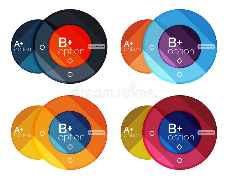 Set of Round Option Diagram Template for Your Data or Options Stock ...