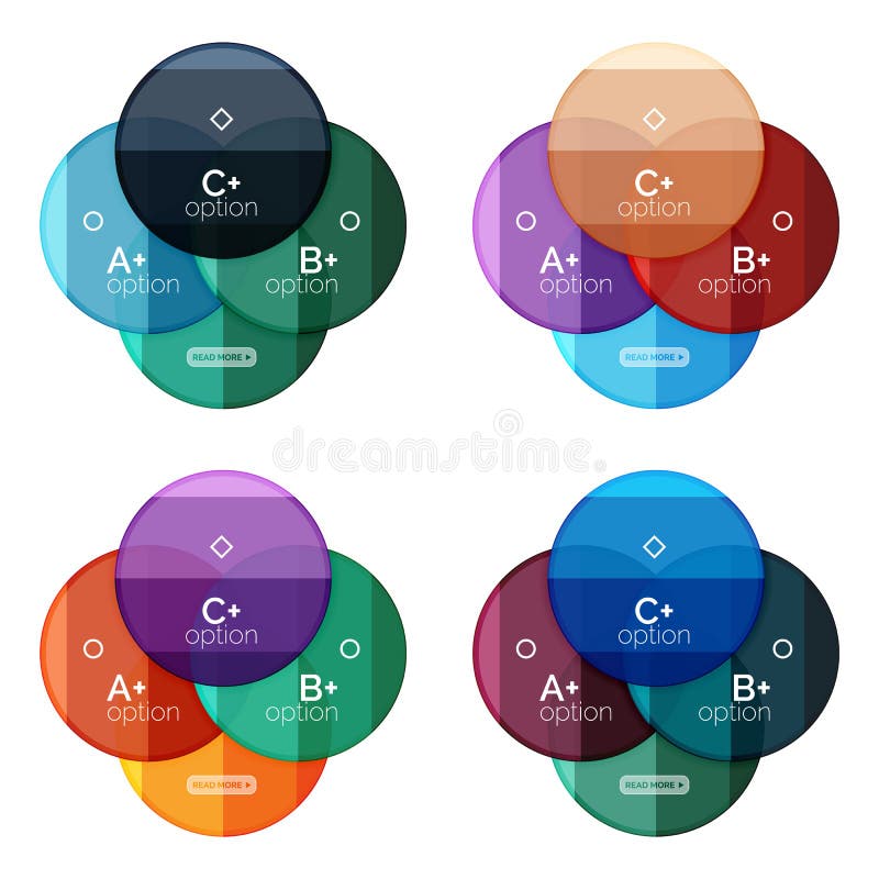 Set of Round Option Diagram Template for Your Data or Options Stock ...