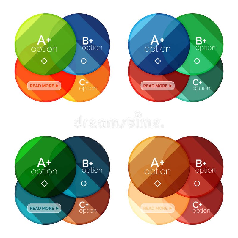 Set of Round Option Diagram Template for Your Data or Options Stock ...