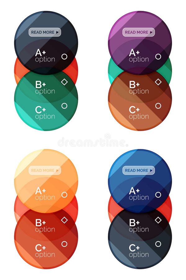 Set of Round Option Diagram Template for Your Data or Options Stock ...