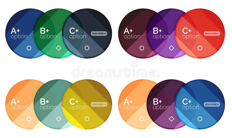 Set of Round Option Diagram Template for Your Data or Options Stock ...