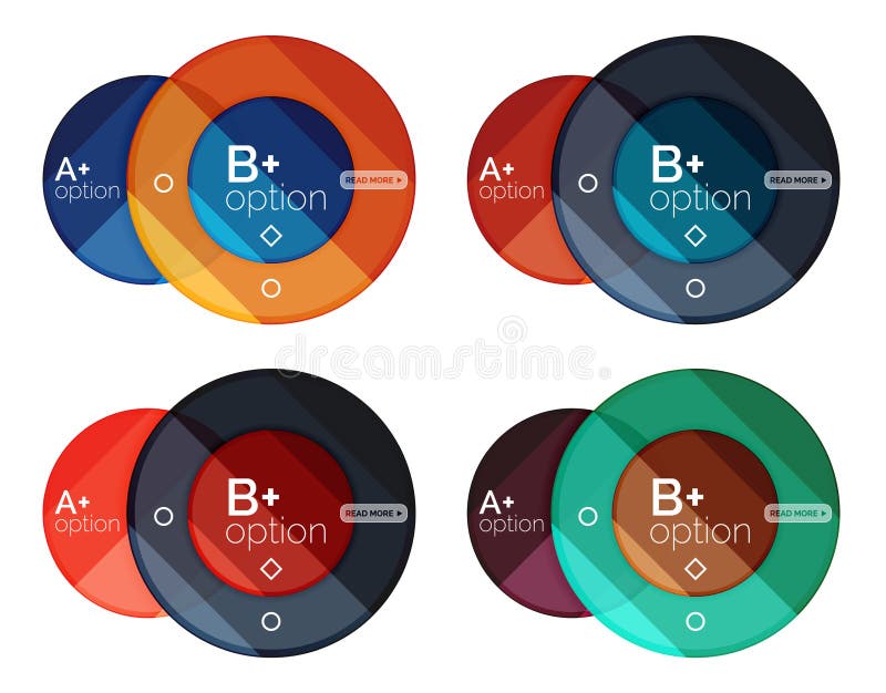 Set of Round Option Diagram Template for Your Data or Options Stock ...
