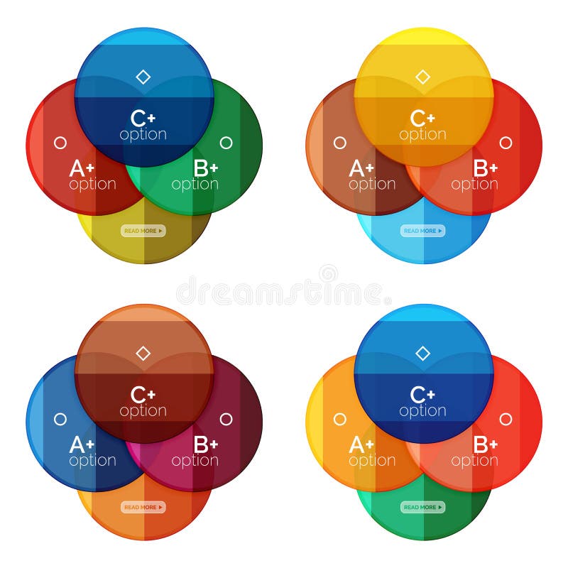 Set of Round Option Diagram Template for Your Data or Options Stock ...