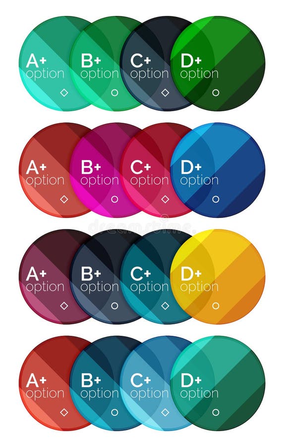Set of Round Option Diagram Template for Your Data or Options Stock ...