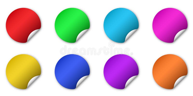 Set of Round Paper Stickers. Vector Illustration Stock Illustration ...