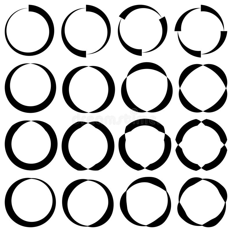 Set of Round Patterns Tattoo Logo, Vector Rings Different Profile ...