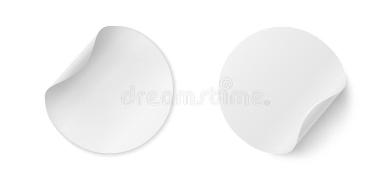 A Set of Round Realistic Stickers on a White Background. Round, Paper ...