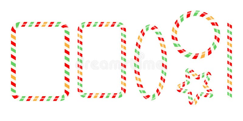 Set Round, Rectangle, Star Candy Frames, Candy Cane Set Decorations ...