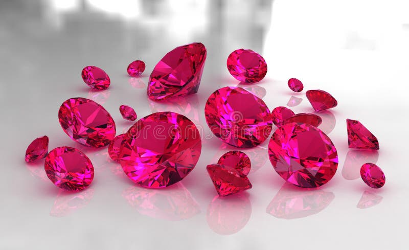 3D Round red ruby stones stock image. Image of brightness - 10623229