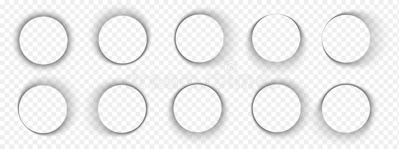 Set of Round Shadows. Circle Soft Overlay Effect Stock Vector ...