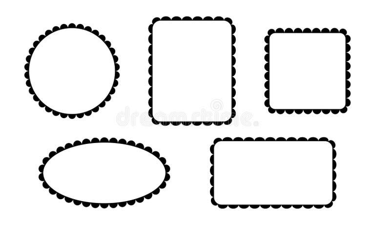 Scalloped Round Borders Stock Illustrations – 34 Scalloped Round ...