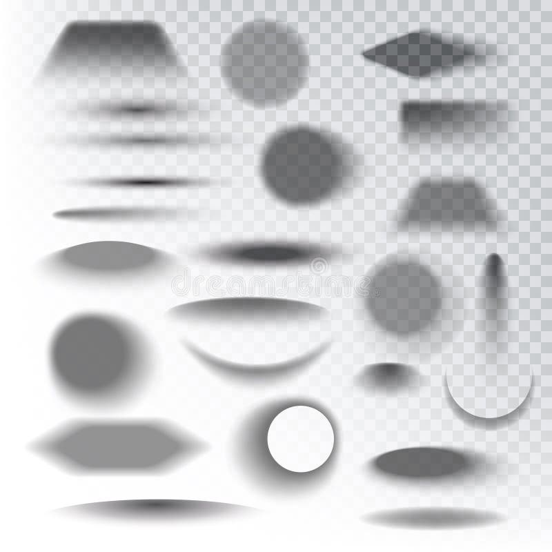 Set of Round and Square Shadow Effects. Different Shadows on ...