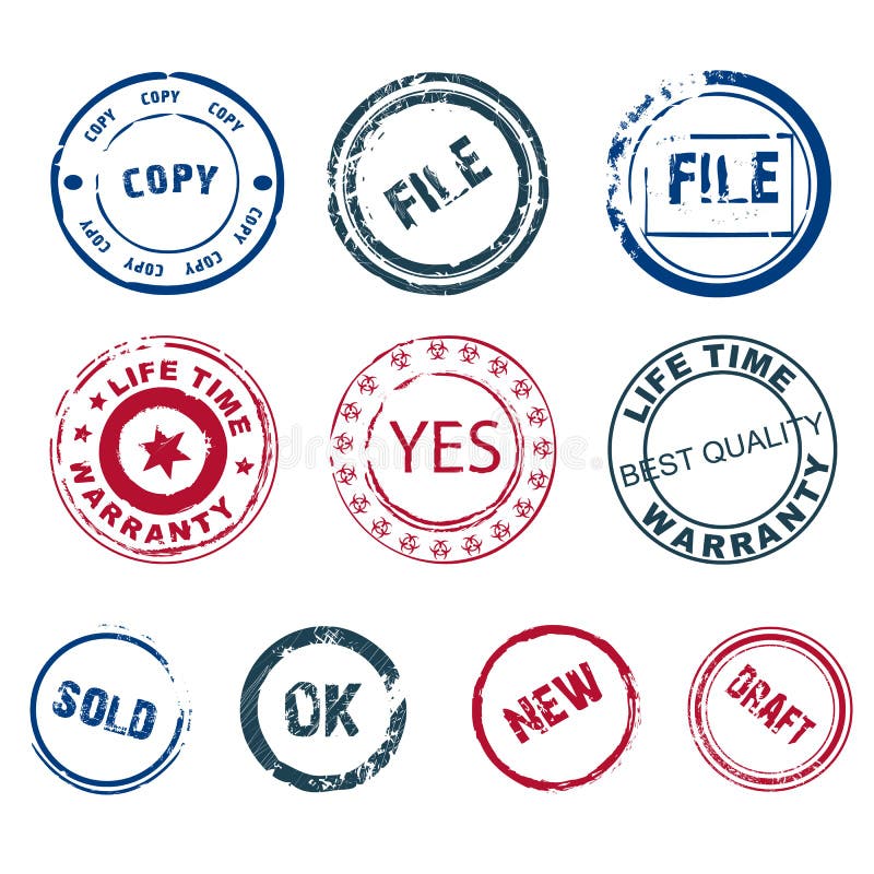 Set of round stamps stock vector. Illustration of sign - 83543827