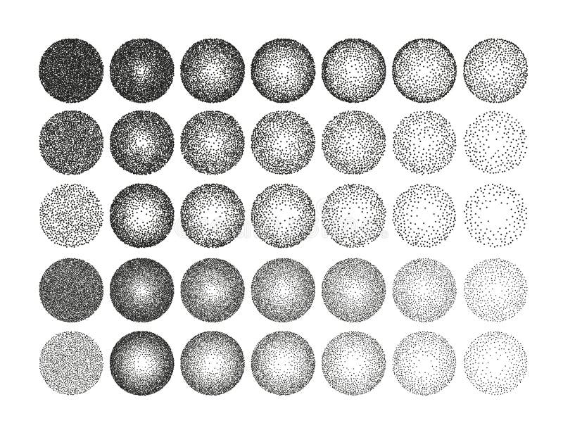 Set of 35 Square Stipple Pattern for Design. Tile Spots Stock Vector ...