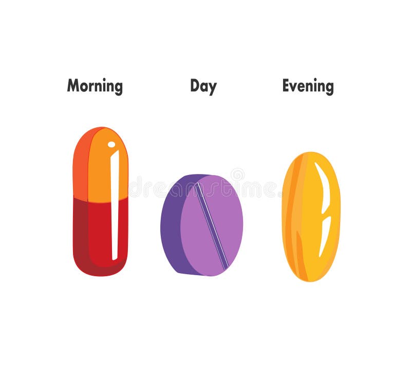 A Set of Round Tablets and Capsules of Different Colors. Stock Vector ...
