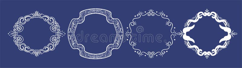 A Set of Round Text Frames with a Pattern Stock Vector - Illustration ...