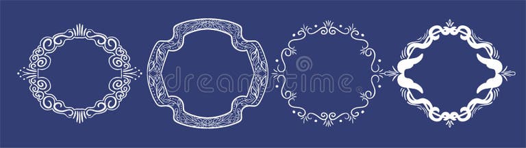 A Set of Round Text Frames with a Pattern Stock Vector - Illustration ...